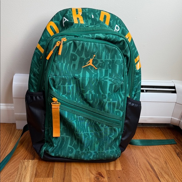 Jordan | Bags | Jordan Forest Green Backpack With Orange Accents | Poshmark
